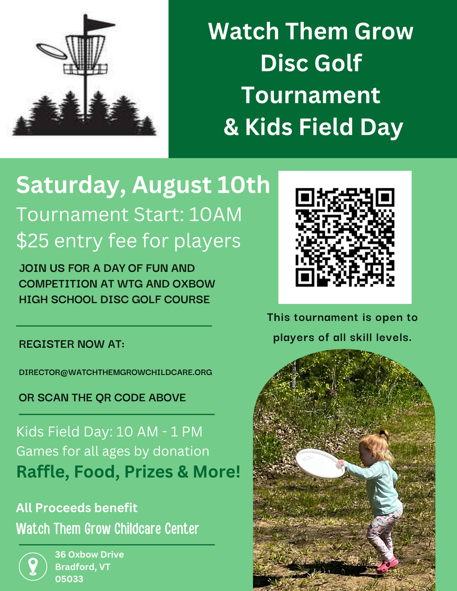 Watch Them Grow Disc Golf Tournament & Kids Field Day | VT | UDisc Events