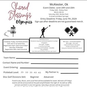 Shared Blessings Olympic Fundraiser | McAlester, OK | UDisc Events